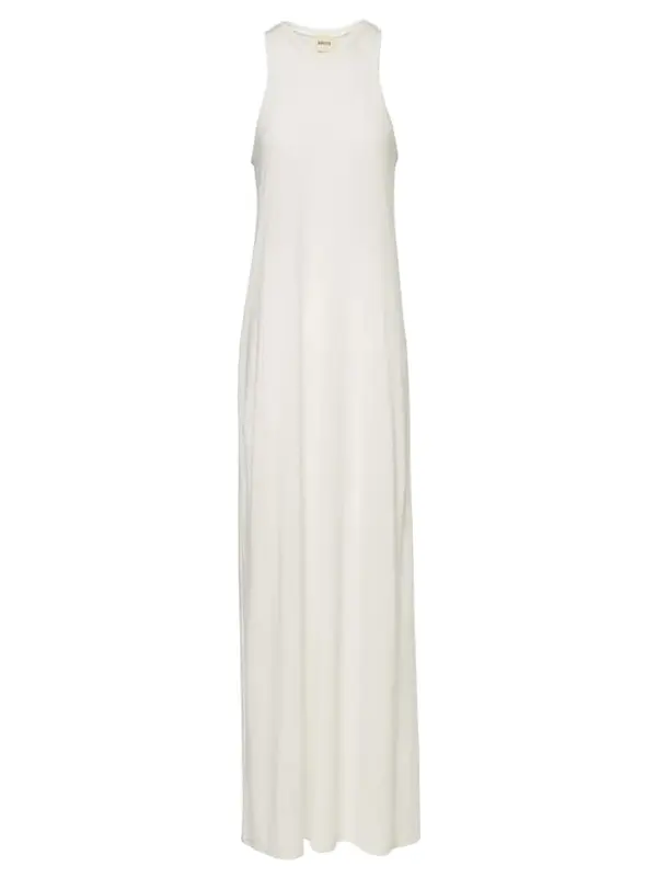 Khaite Vernetta Cotton-blend Jersey Maxi Dress - White