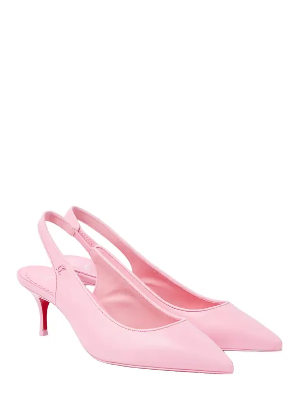 CHRISTIAN LOUBOUTIN Sporty Kate 55 Leather Slingback Pumps - Pink