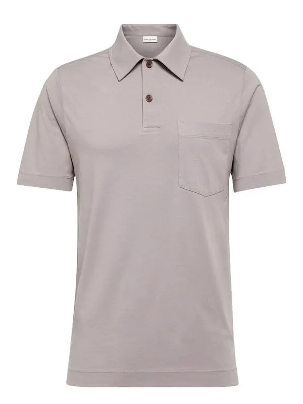Dries Van Noten Cotton Jersey Polo Shirt - Grey