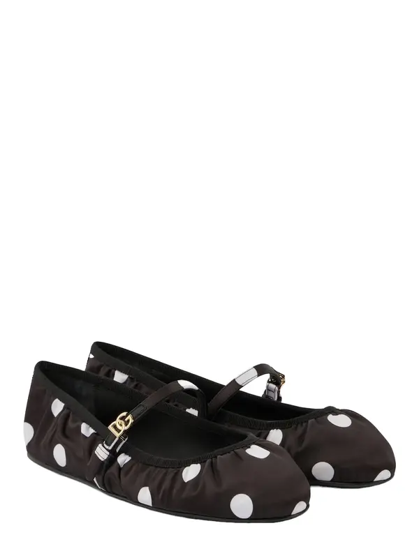 Dolce & Gabbana Odette Polka-dot Ballet Flats - Black