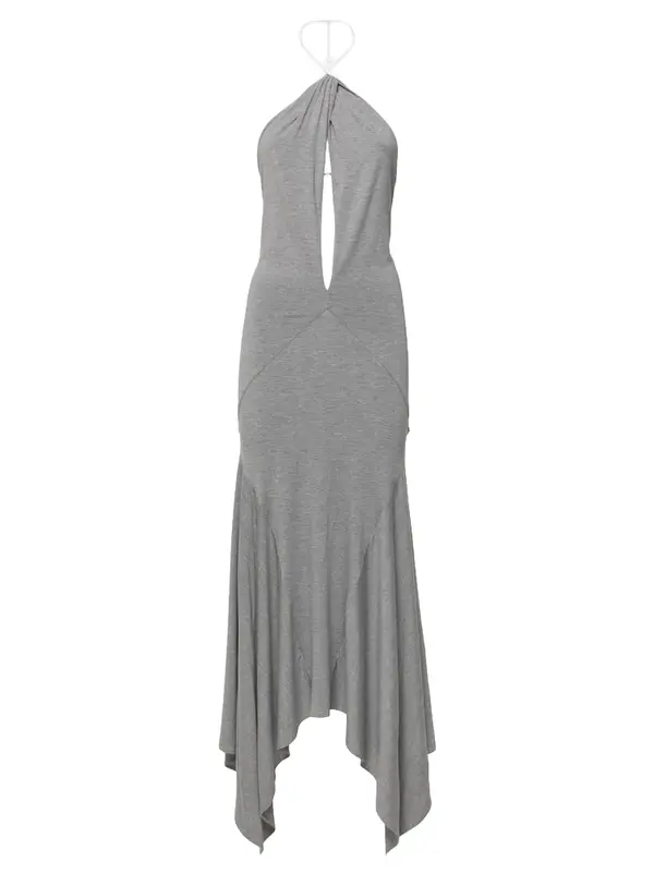 Attico Halterneck Maxi Dress - Grey
