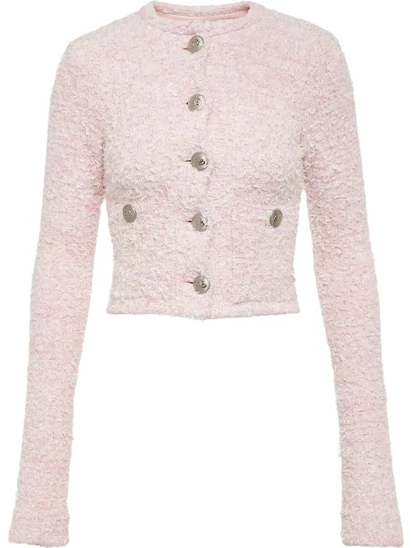 Balenciaga Cropped Cotton-blend Cardigan - Pink