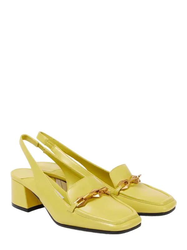 JIMMY CHOO Diamond Tilda 45 Leather Slingback Pumps - Yellow