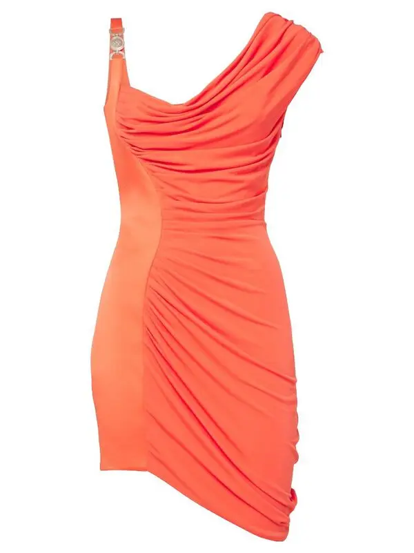 Versace Medusa '95 Jersey And Satin Minidress - Orange