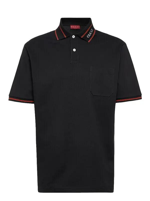 Gucci Cotton-blend Piqué Polo Shirt - Black