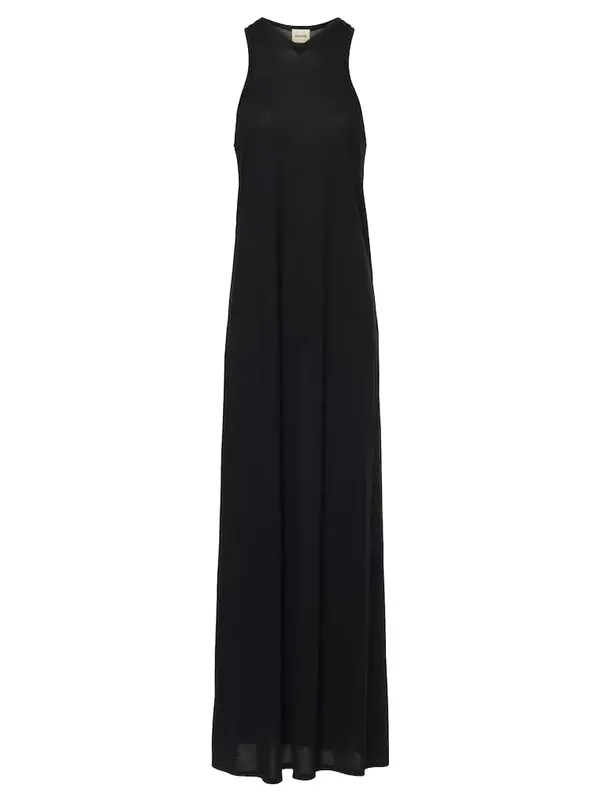 Khaite Vernetta Cotton-blend Maxi Dress - Black