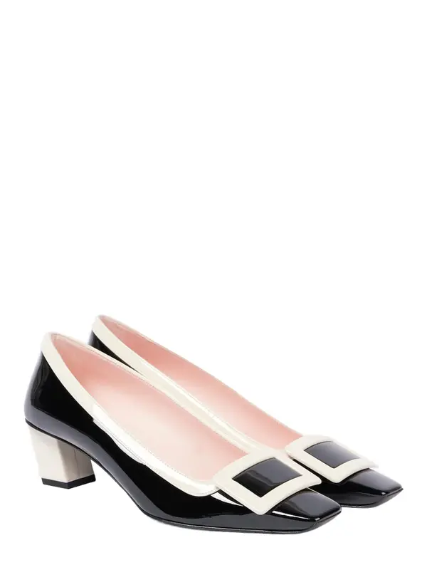 ROGER VIVIER Belle Vivier 45 Patent Leather Pumps - Black