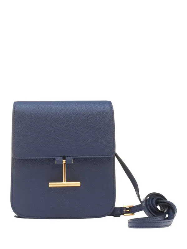 TOM FORD Mini Tara Grained Leather Crossbody Bag - 1l087 Denim Blue