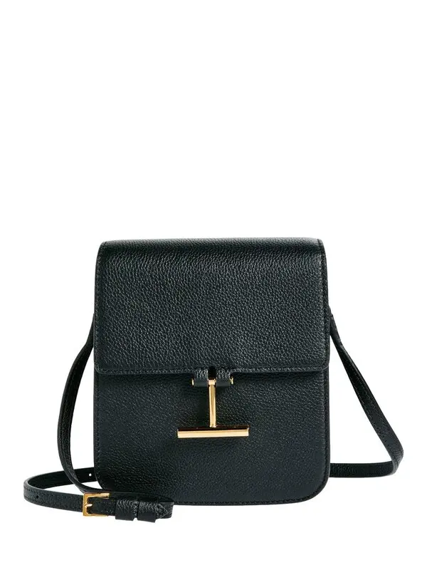 TOM FORD Mini Tara Grained Leather Crossbody Bag - Black