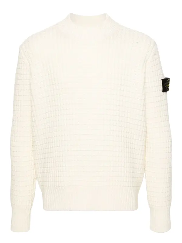 Stone Island Compass Badge 3d-knit Jumper - Neutrals