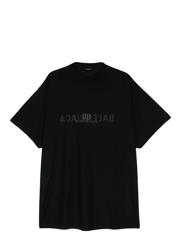 Balenciaga Logo-print Cotton T-shirt - Black