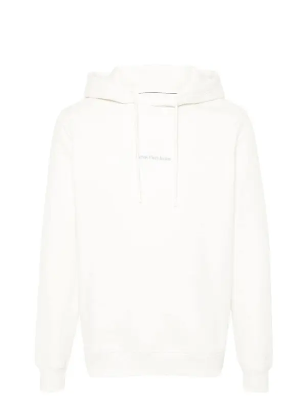 Calvin Klein Logo-embroidered Hoodie - White