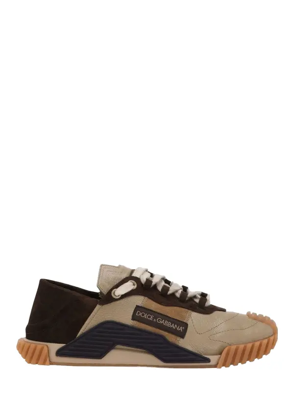 Dolce & Gabbana Panelled Leather Sneakers - Neutrals
