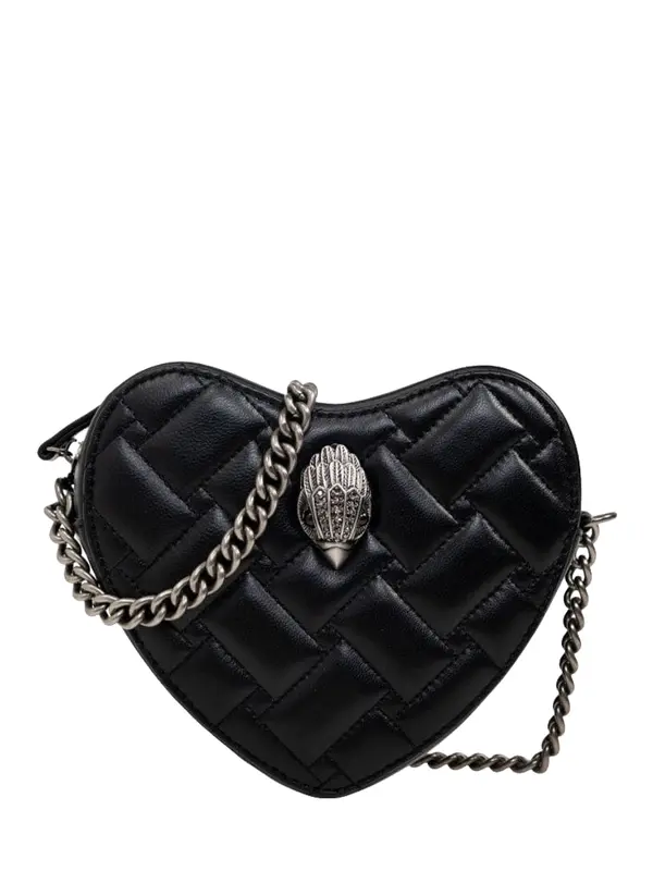 Kurt Geiger Kensington Heart Leather Crossbody Bag - Black