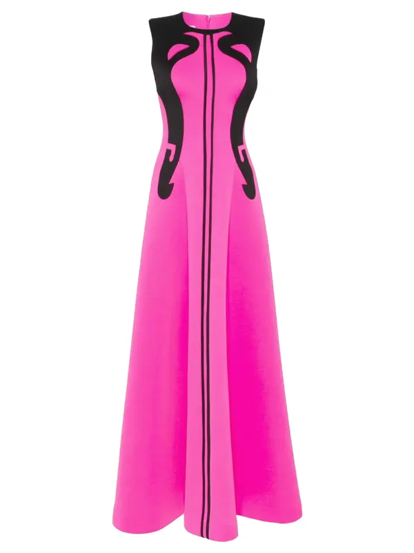 SAIID KOBEISY Panelled Neoprene Gown - Pink