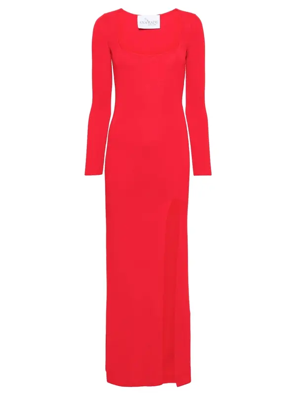 ANA RADU Knitted Maxi Dress - Red