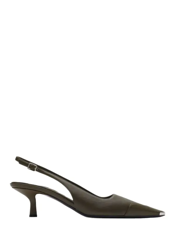 Burberry 50mm Leather Slingback Pumps - Green