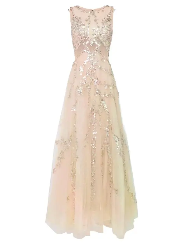 SAIID KOBEISY Sequin-embellished Tulle Gown - Neutrals