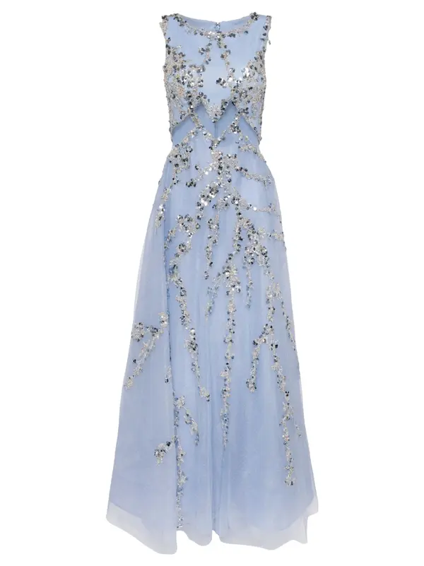 SAIID KOBEISY Sequin-embellished Tulle Gown - Blue