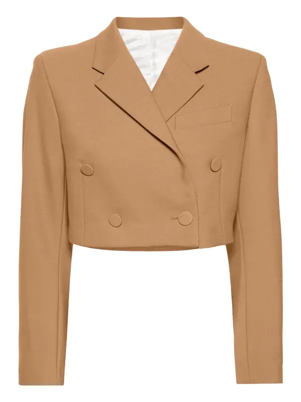 Viktor & Rolf Double-breasted Cropped Blazer - Brown