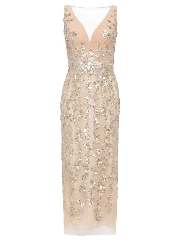 SAIID KOBEISY Sequin-embellished Maxi Dress - Neutrals