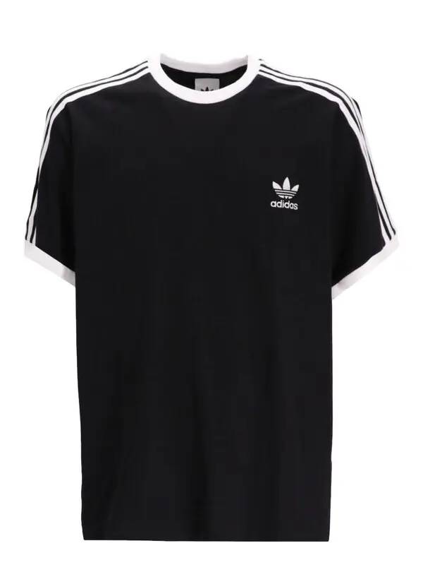 Adidas 3 Stripes Crew-neck Cotton T-shirt - Black