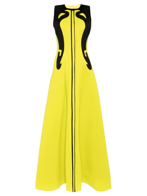 SAIID KOBEISY Panelled Neoprene Gown - Green