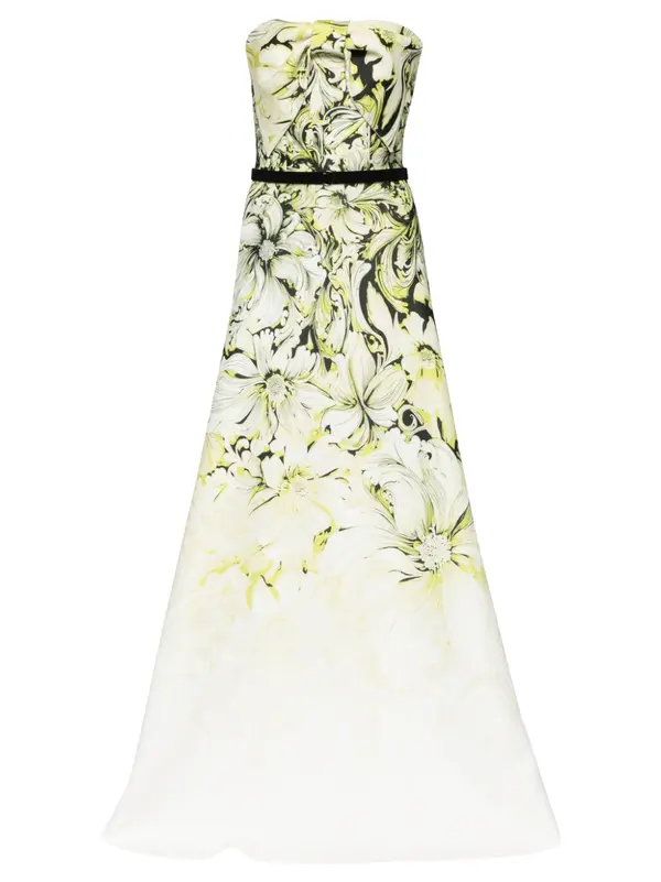 SAIID KOBEISY Floral-print Gown - Green