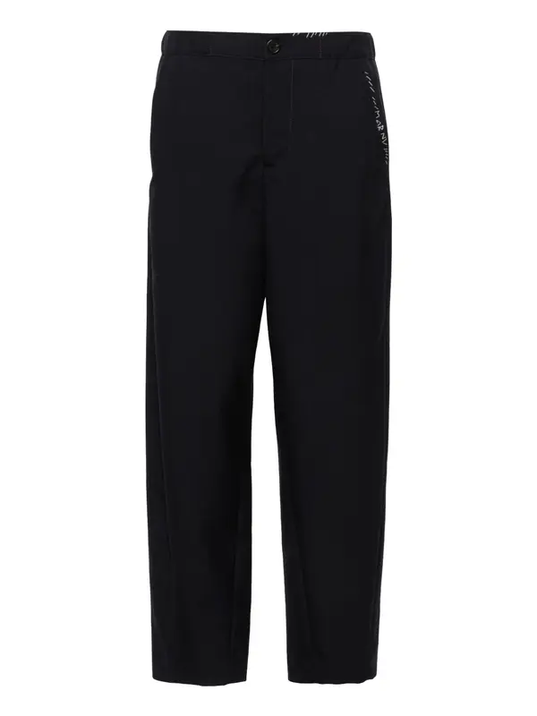 Marni Virgin Wool Tapered Trousers - Blue