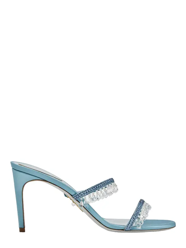 Rene Caovilla Chandelier 105mm Crystal-embellished Sandals - Blue