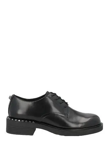 Ash Leather Derby Shoes With Stud Detailing - Black