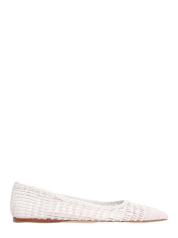 Gabriela Hearst Aurora Woven Leather Flats - White