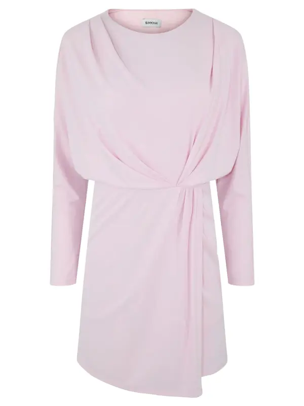 Simkhai Asymmetric Long-sleeve Dress - Pink
