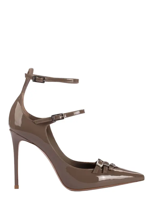 LE SILLA Morgana 120mm Patent-leather Pumps - Brown