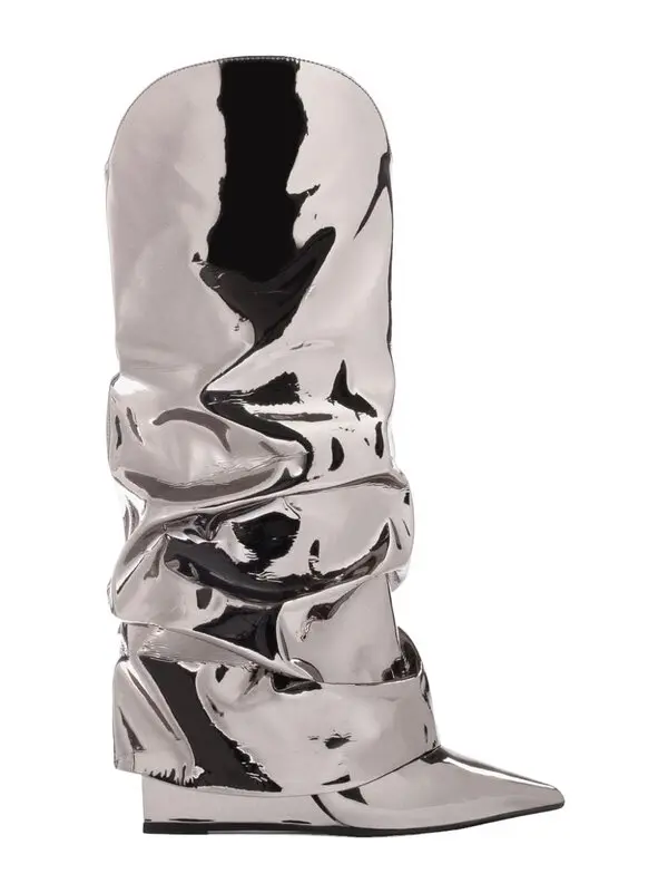 LE SILLA Andy 120mm Metallic-effect Boots - Silver