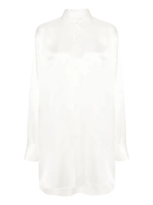 MAISON MARGIELA Silk Satin Shirt - White