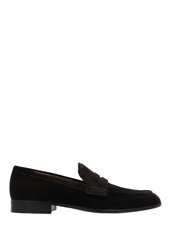 GIANVITO ROSSI George Penny-slot Suede Loafers - Brown