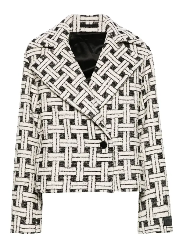 Kenzo Check-pattern Double-breasted Jacket - Black