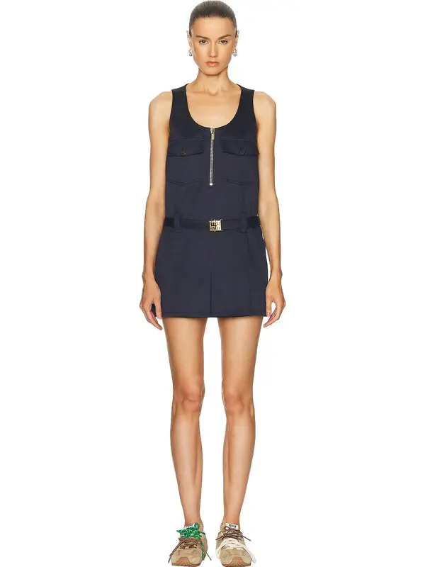 Miu Miu Mini Dress With Belt - Bleu