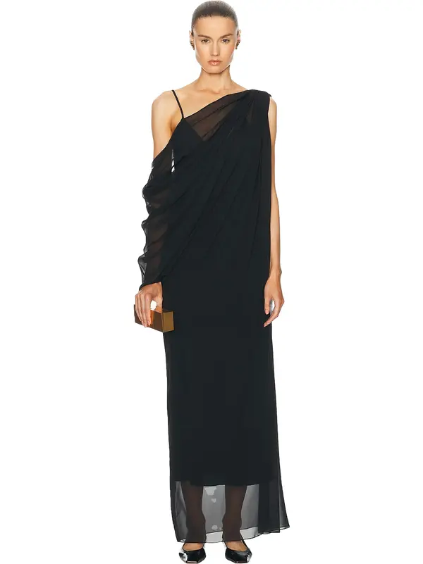 Khaite Taj One-shoulder Maxi Dress - Black