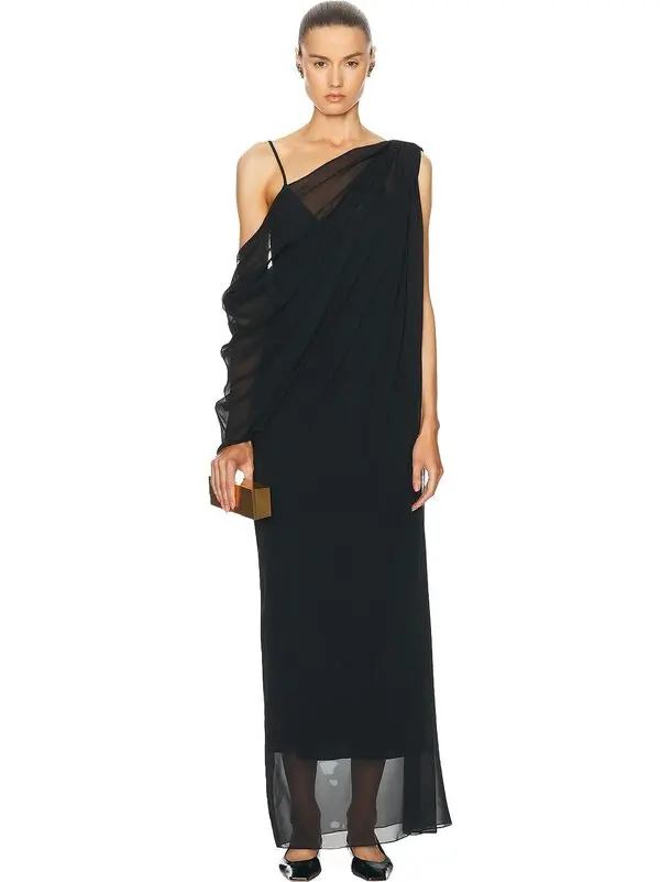 Khaite Taj One-shoulder Maxi Dress - Black
