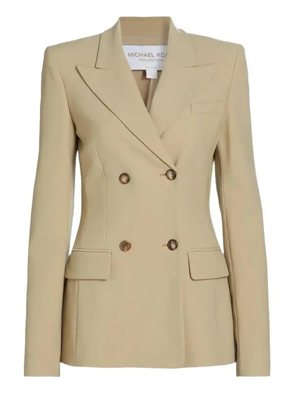 Michael Kors Georgina Wool Double-breasted Blazer - Sand
