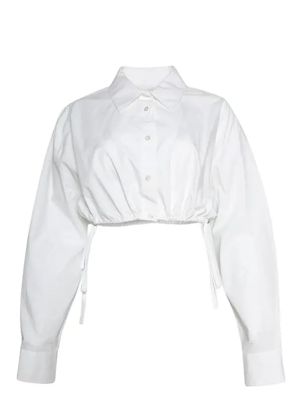 Alexander Wang Cropped Drawstring Blouse - White