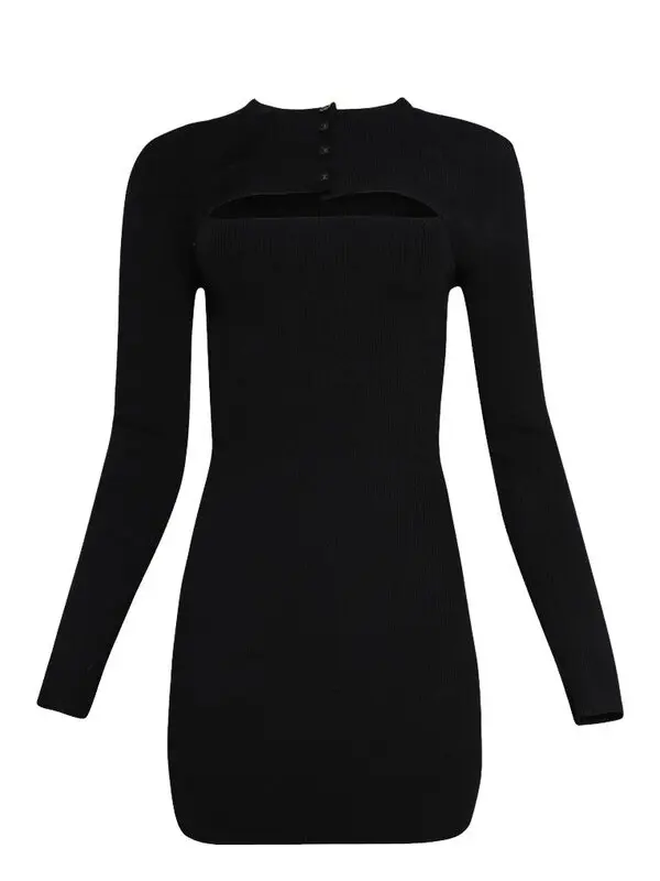 Alexander Wang Cropped Cardigan Twinset Dress - Black