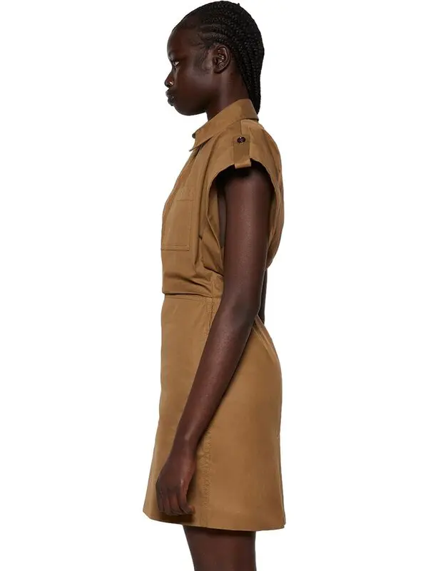 Bottega Veneta Gabardine Column Dress - Tan