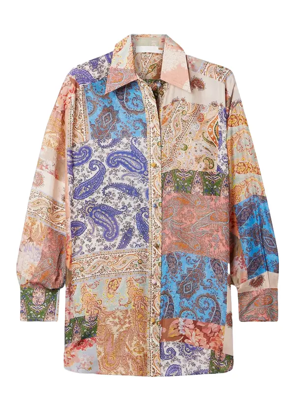 Zimmermann Davi Patchwork Paisley Shirt - Multicolor