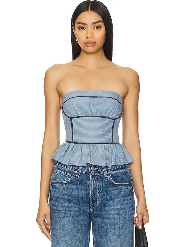 Free People Tara Tube Top - Faded Denim