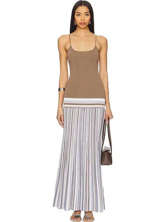 Faithfull The Brand Citara Maxi Dress - Pale Blue Stripe