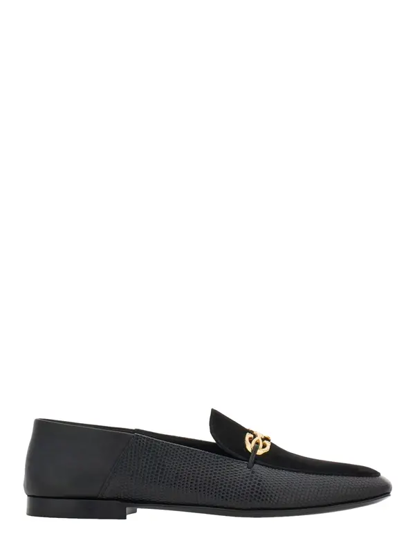 FERRAGAMO Gancini-embellished Loafers - Black