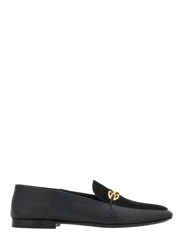 FERRAGAMO Gancini-embellished Loafers - Black